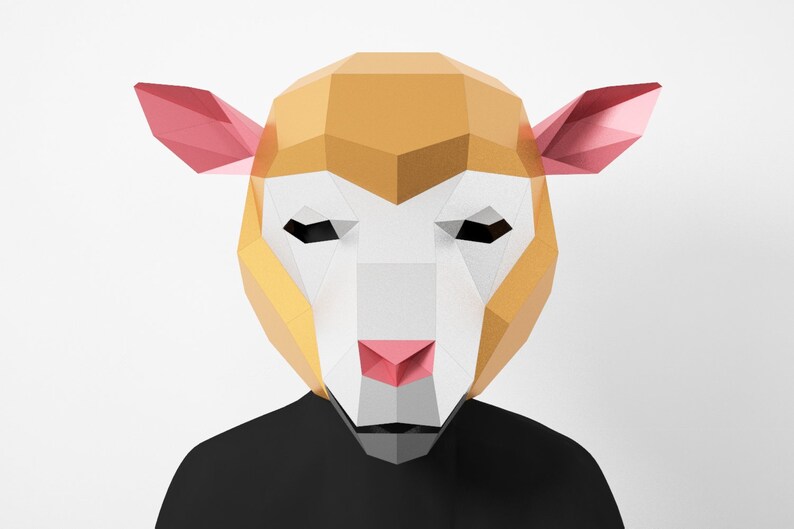 Sheep Mask DIY Low Poly Mask Paper Craft Mask Pdf Template - Etsy
