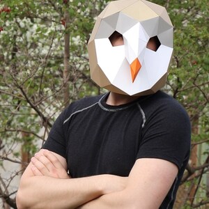 Owl Low Poly Mask, DIY Paper Craft Mask Owl, PDF Template for 3D Masks ...
