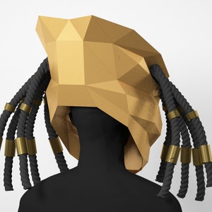 Predator Mask, DIY Paper Mask, Papercraft, 3D Mask, Polygon, Low Poly ...