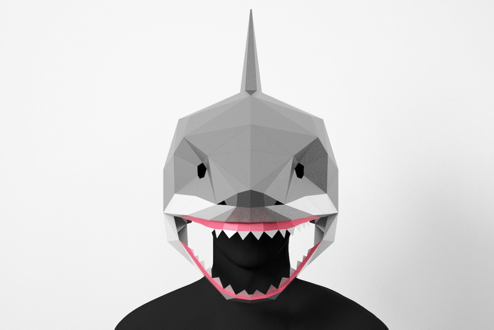 Shark Mask PDF Template DIY Cardboard Pattern - Etsy