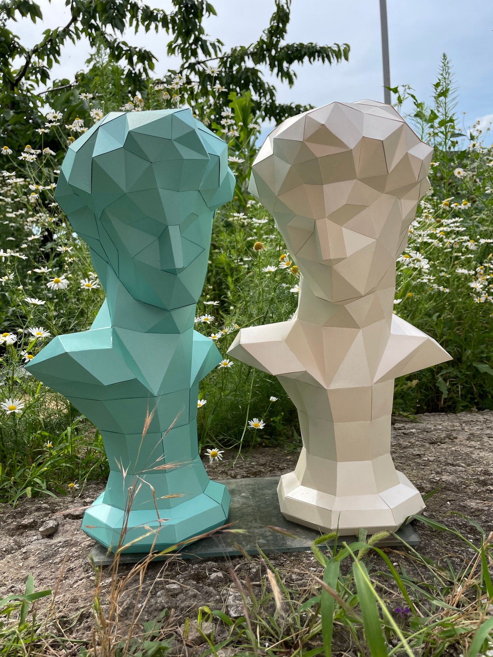 Low Poly David Bust Sculpture: 3D Paper Craft PDF Template - Etsy