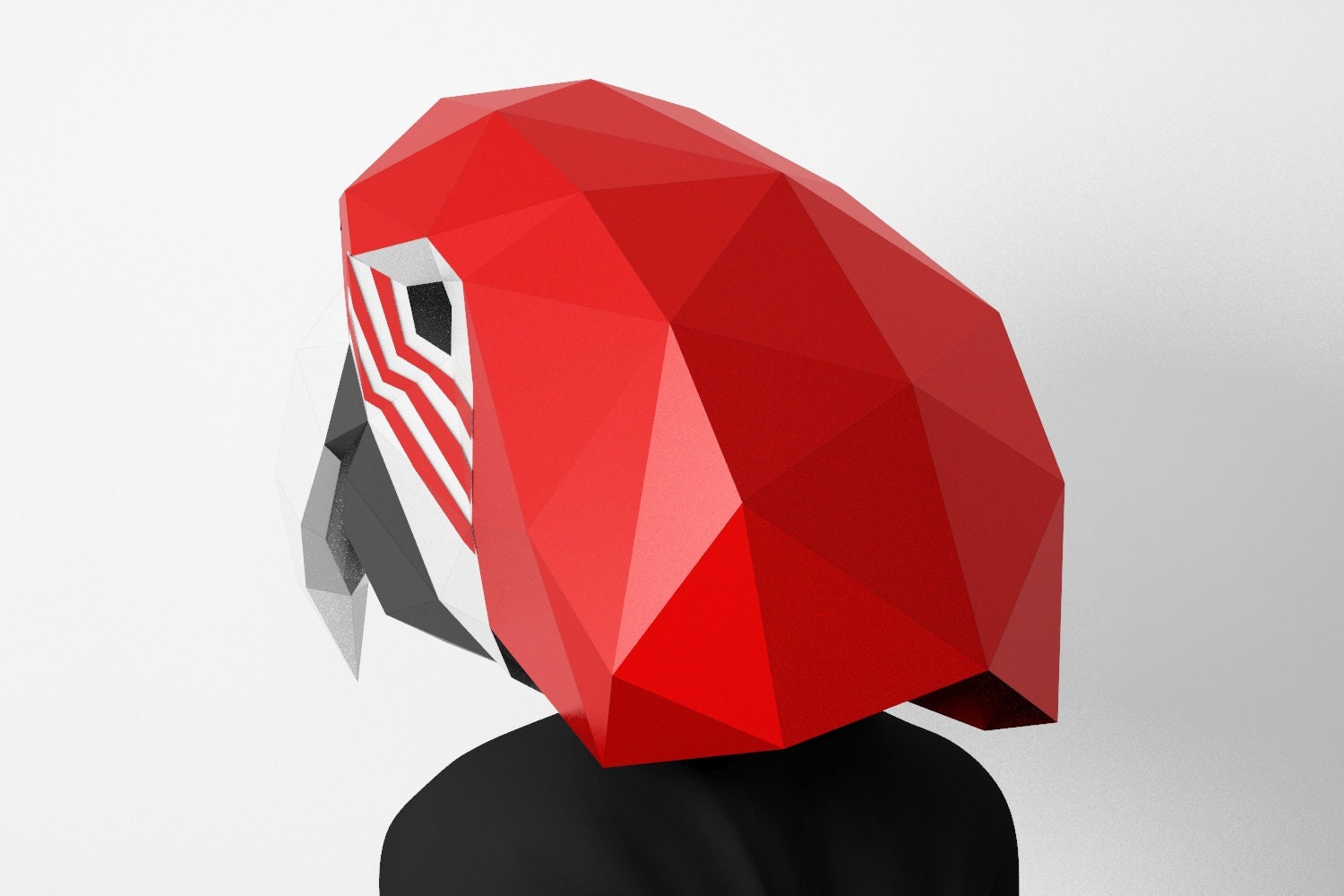 Parrot Mask Bird Mask Paper Art Polygonal Paper Craft Pdf - Etsy