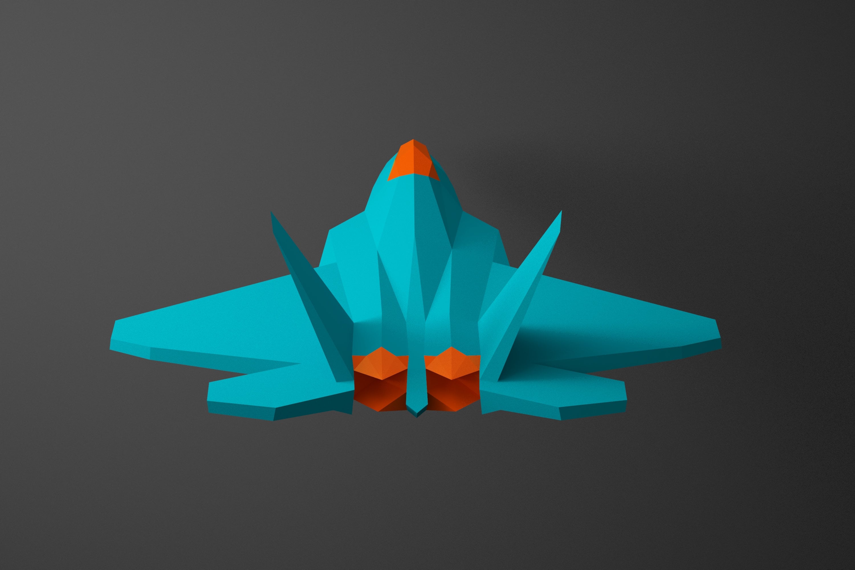 F-22 Raptor Paper Model: Low Poly Fighter Aircraft DIY Decor (PDF ...