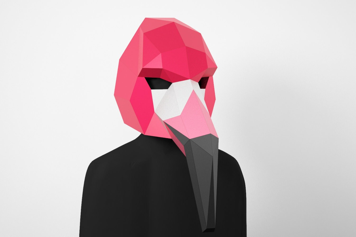 Flamingo Mask DIY Low Poly Mask Paper Craft Mask Pdf - Etsy