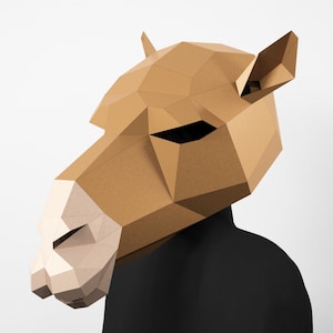 Camel Low Poly Mask, DIY Poligonal Mask Camel, PDF Template for 3D ...