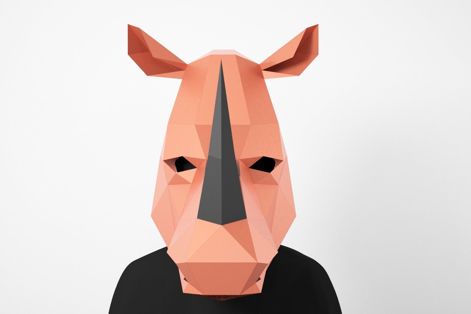 Rhino Mask, Low Poly Mask, DIY Paper Craft, Mask Rhino, PDF Template ...