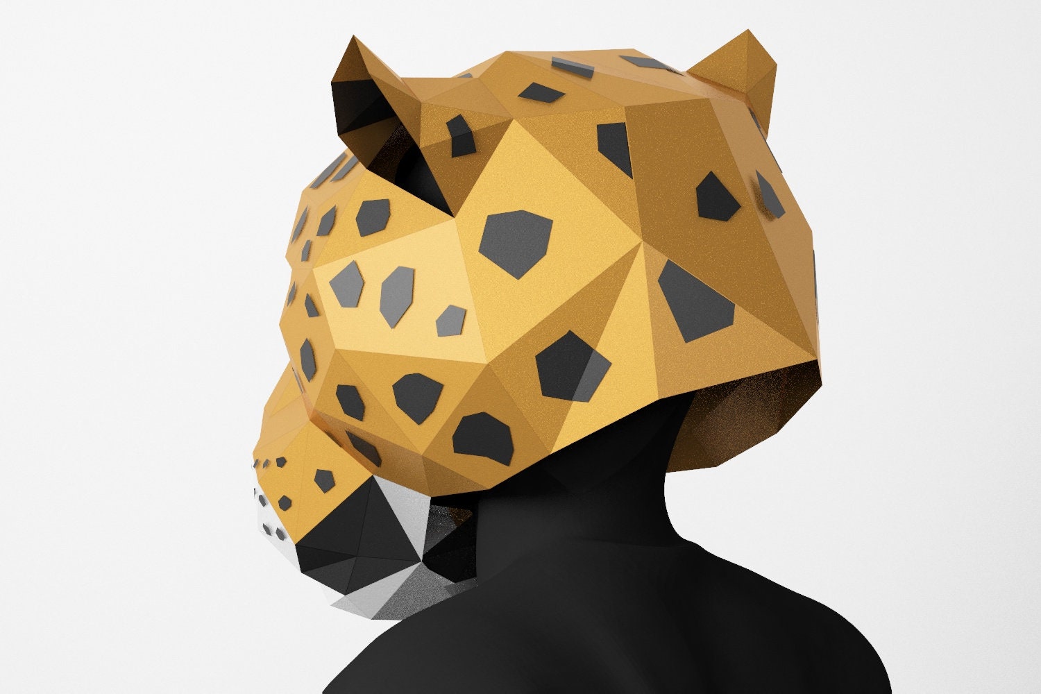 Jaguar Mask: DIY Papercraft Low Poly Costume (PDF Template) - Etsy