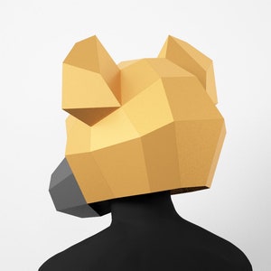 Hyena Low Poly Mask, DIY Paper Craft Mask Hyena, PDF Template for 3D ...