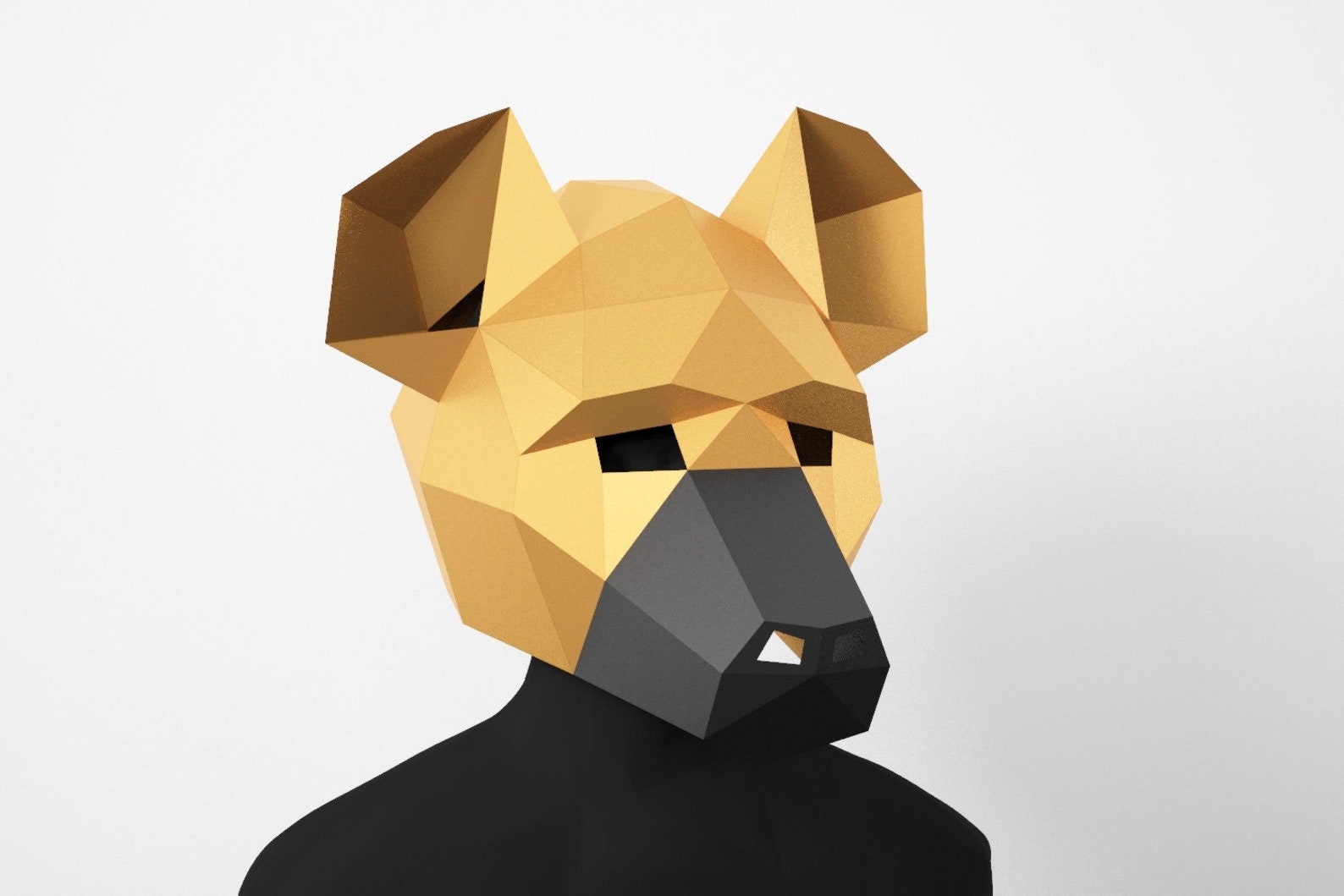 Hyena Low Poly Mask DIY Paper Craft Mask Hyena PDF Template - Etsy