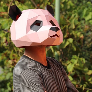 Panda Low Poly Mask, DIY Paper Craft Mask, PDF Template for 3D Masks ...
