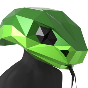 Forest Snake Mask, Template Diy, Kids Mask, PDF Template Low Poly ...