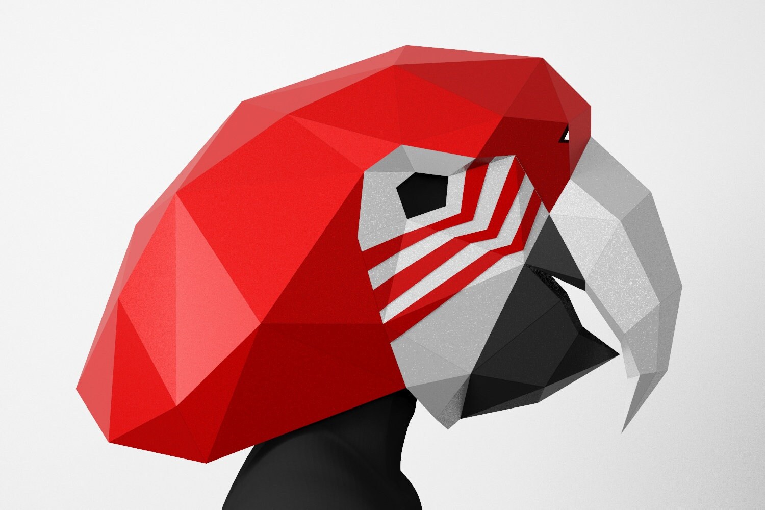 Parrot Mask Bird Mask Paper Art Polygonal Paper Craft Pdf - Etsy