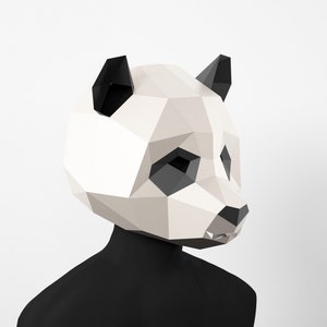 Panda Low Poly Mask, DIY Paper Craft Mask, PDF Template for 3D Masks ...