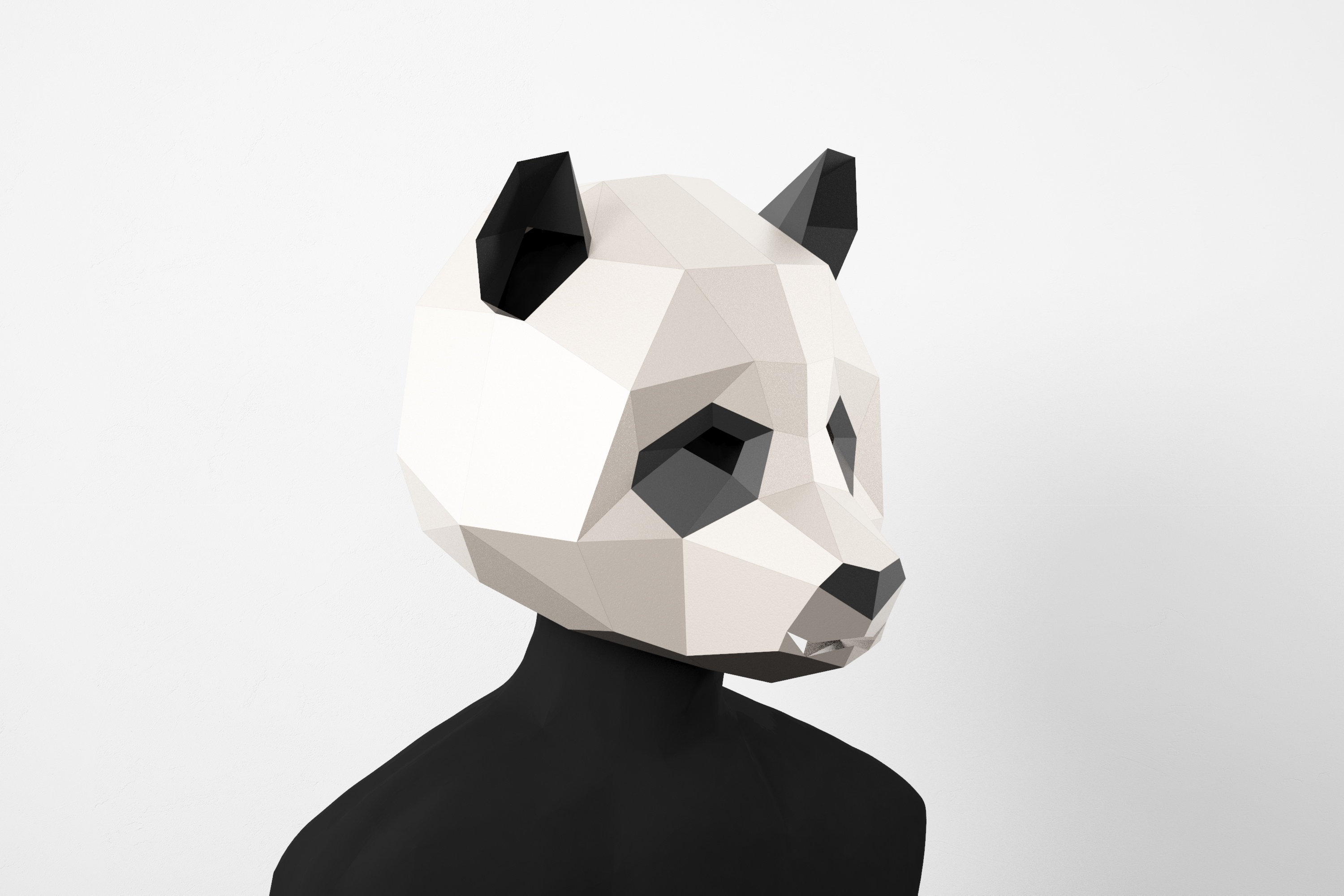 Panda Mask: Low Poly Papercraft Costume (PDF Template) - Etsy