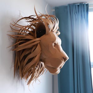 Lion Wall Head – Paper Craft Template for DIY Bold Wall Decor - Etsy