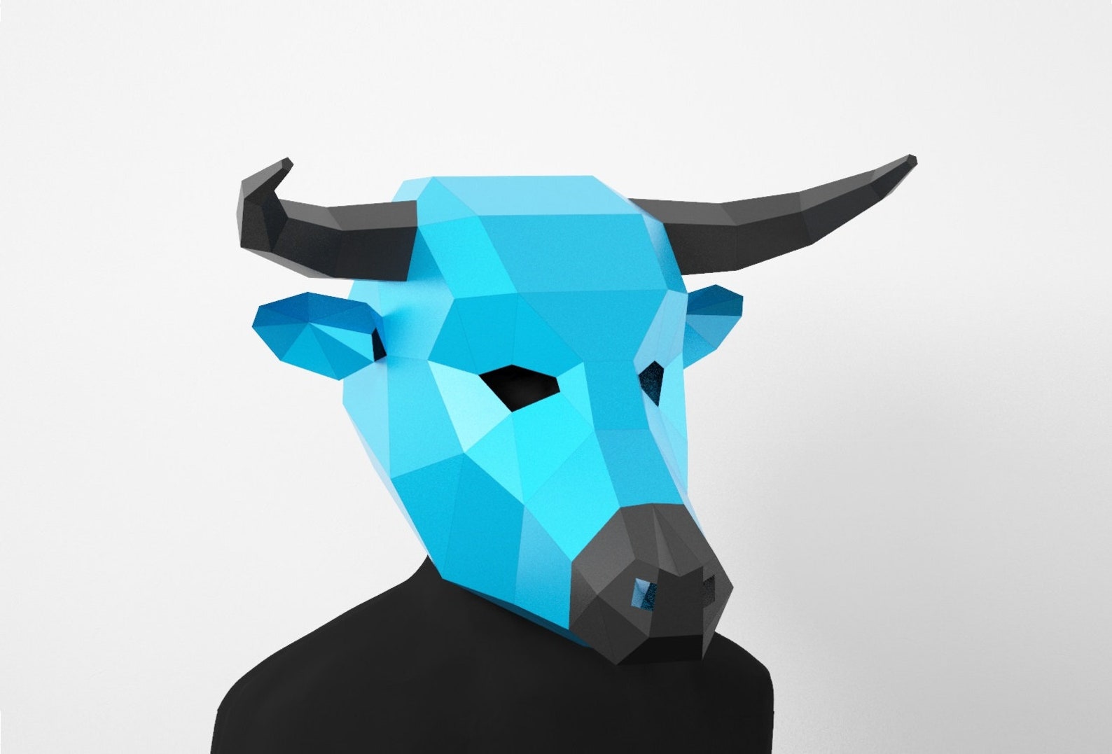 Bull Low Poly Mask DIY Paper Craft Mask PDF Template for 3D - Etsy Canada