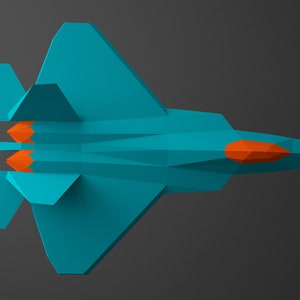 F-22 Raptor Paper Model: Low Poly Fighter Aircraft DIY Decor (PDF ...