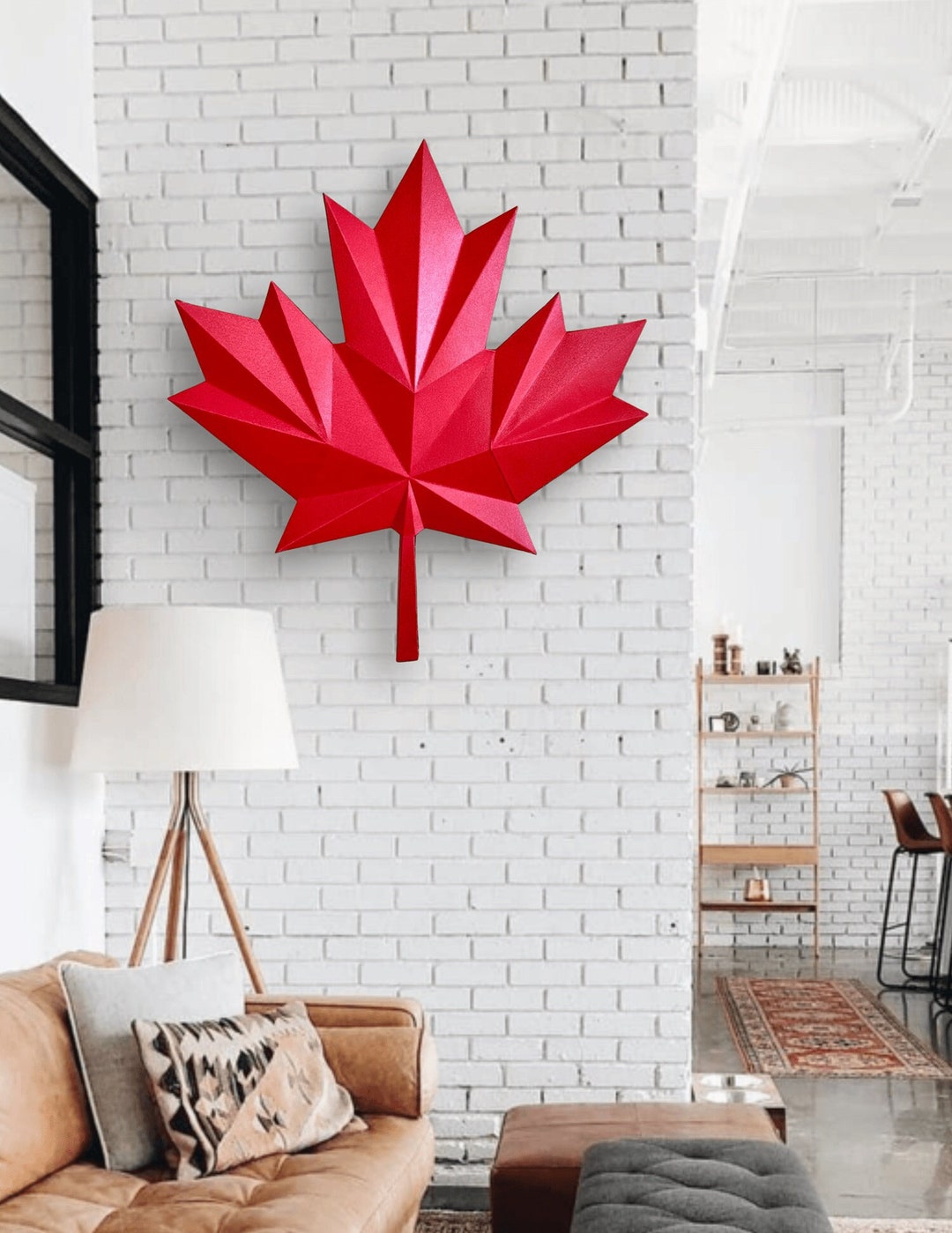 Maple Leaf Canadian Flag, Diy Papercraft , Wall Decor Polygonal , PDF ...