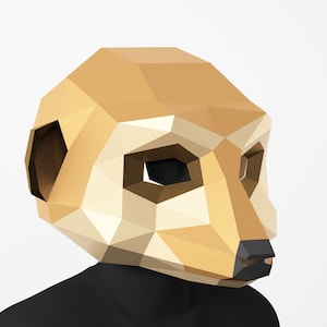 Meerkat Mask: Polygonal Papercraft 3D Mask Template (PDF) - Etsy