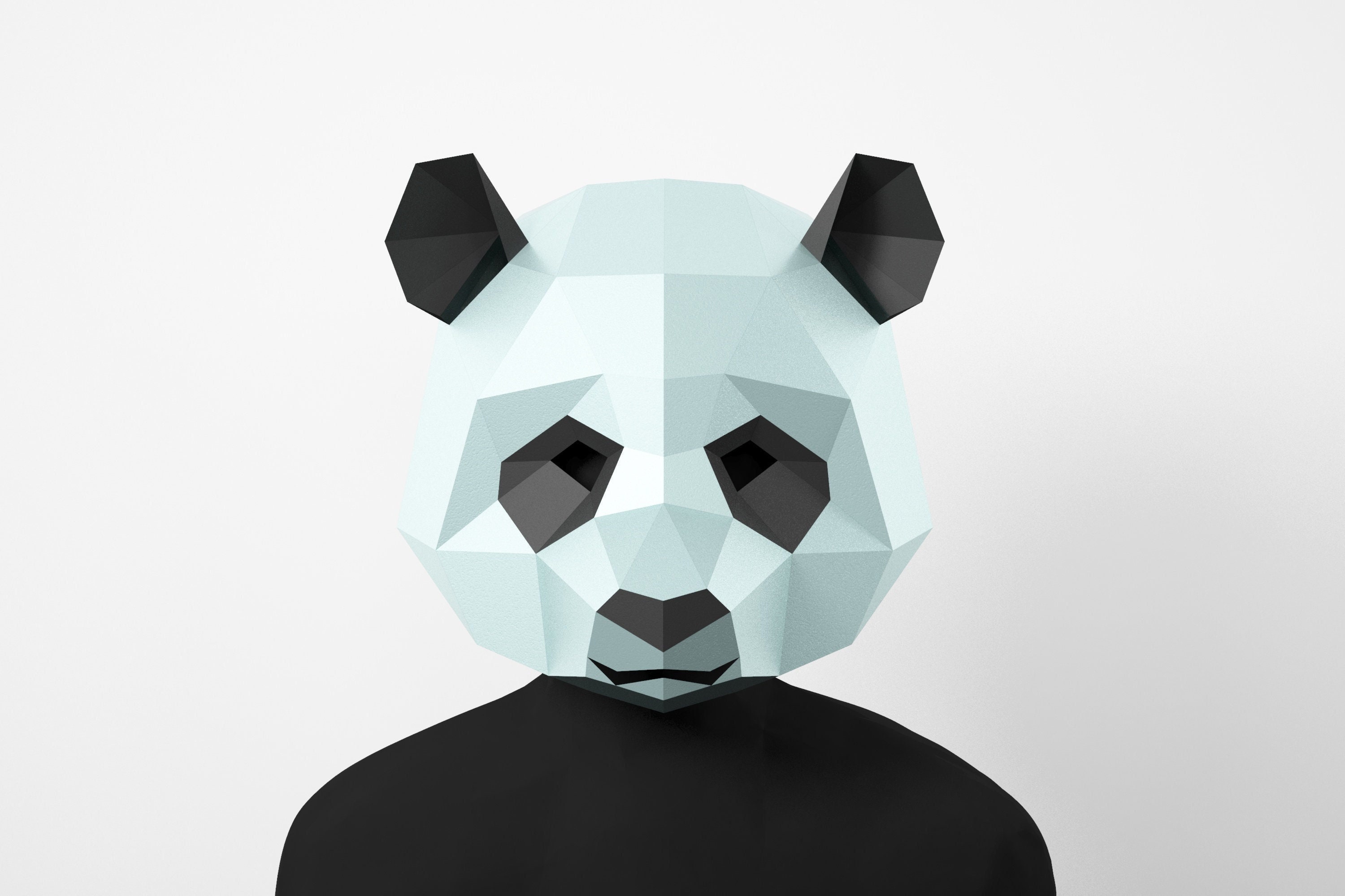 Panda Mask: Low Poly Papercraft Costume (PDF Template) - Etsy