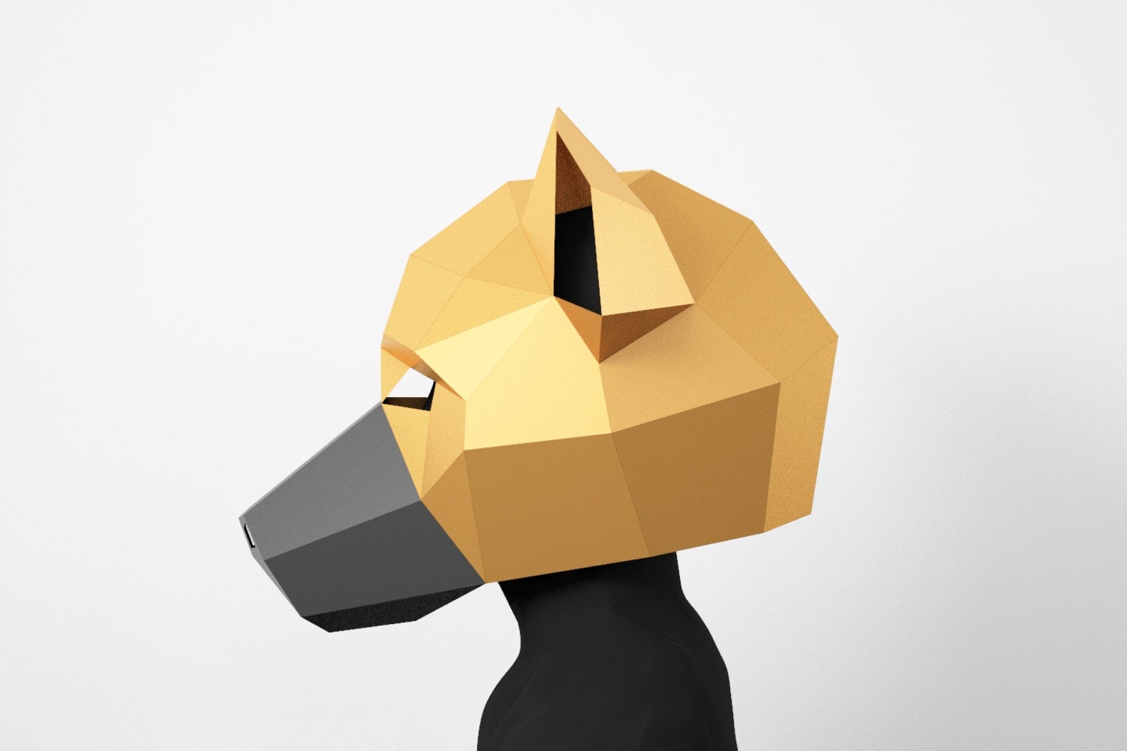 Hyena Low Poly Mask DIY Paper Craft Mask Hyena PDF Template - Etsy