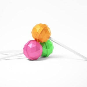 Lollipop Paper Low Poly, PDF Template, DXF and SVG Files - Etsy