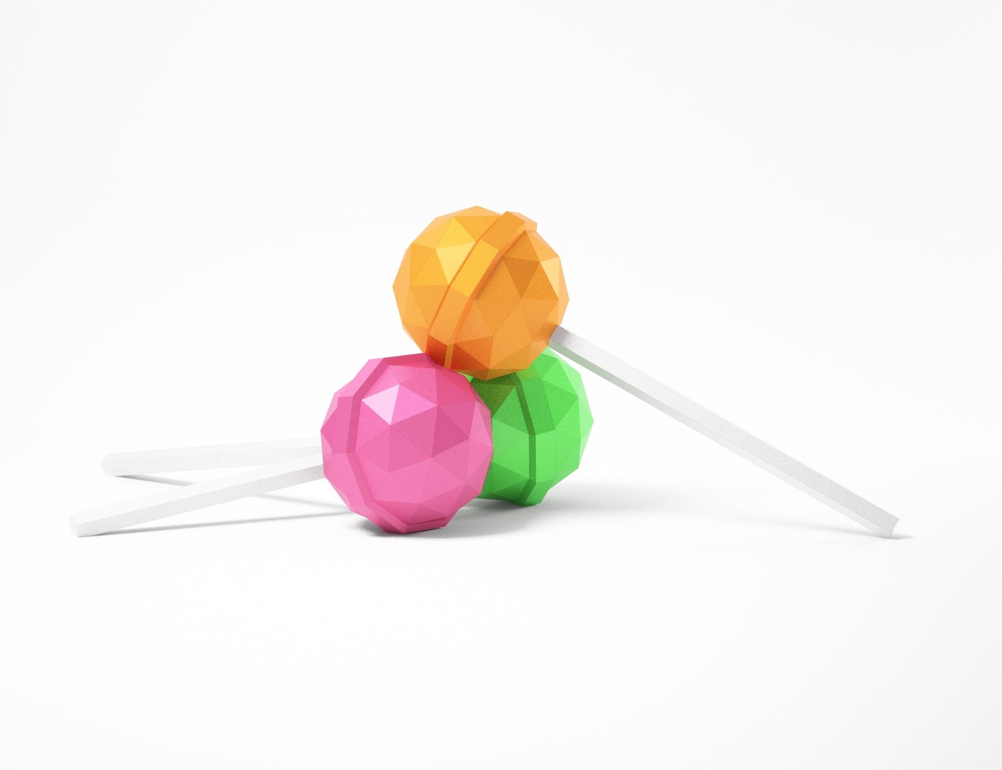 Lollipop Paper Low Poly, PDF Template, DXF and SVG Files - Etsy