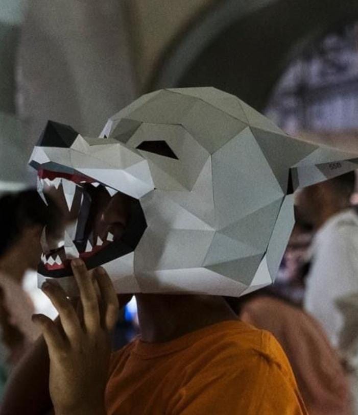 Roaring Wolf Mask: Low Poly Papercraft Costume (PDF Pattern) - Etsy