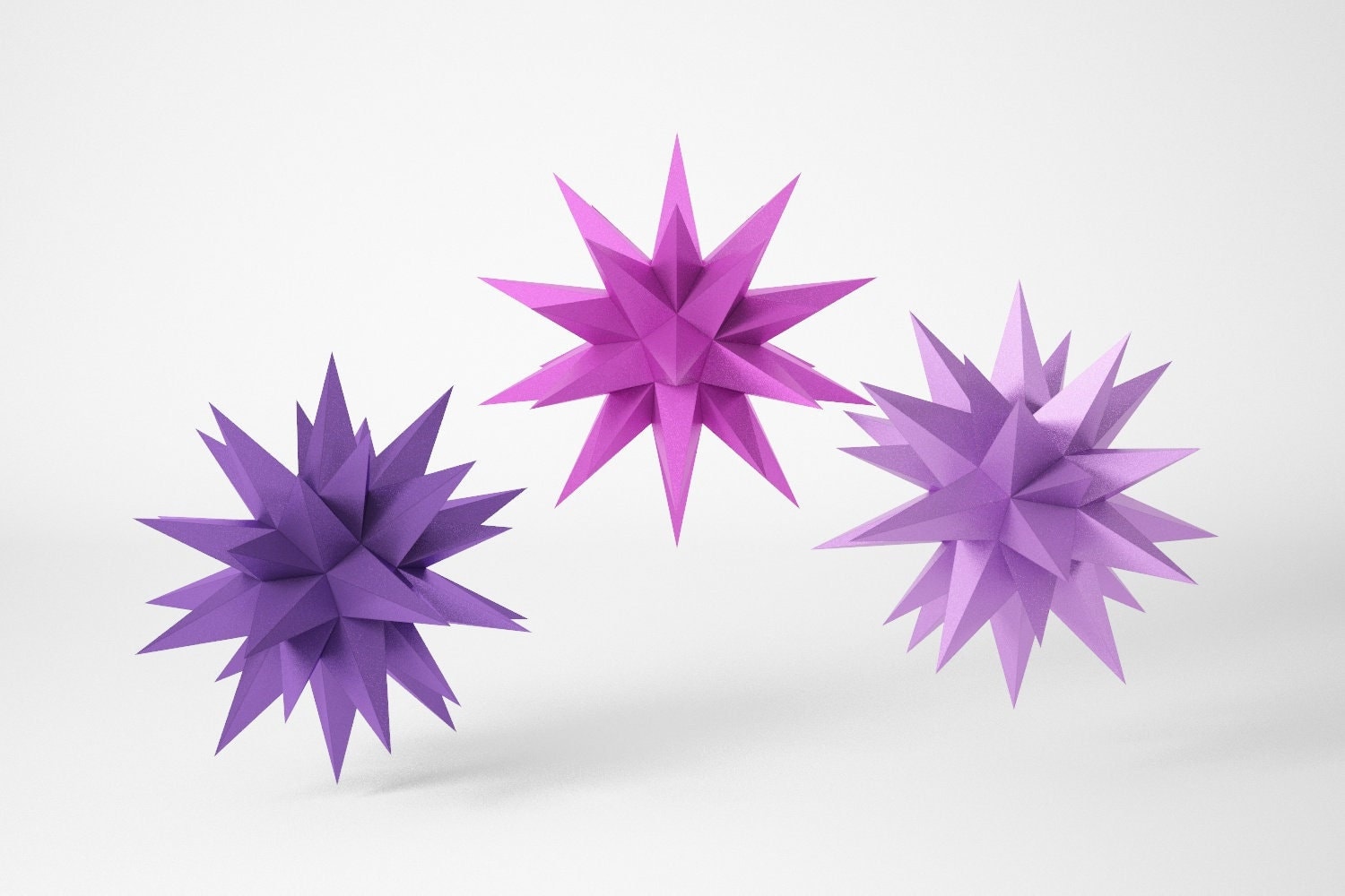 Spiked Star Papercraft PDF Pack 3D Paper Sculpture Template Israel ...