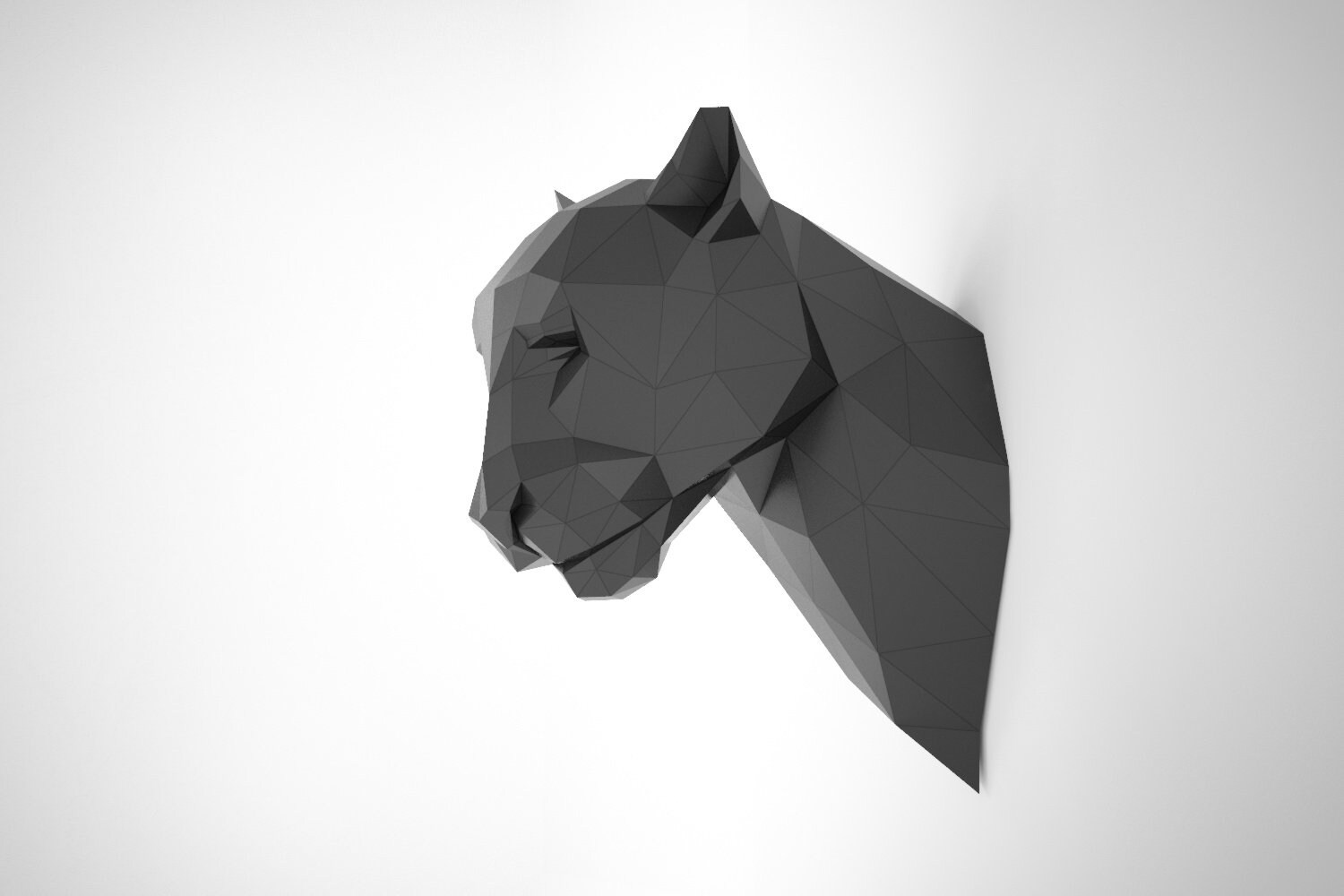 Panther Head Wall Decor: Low Poly PDF Template (DIY) - Etsy