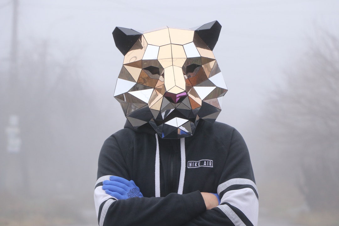 Tiger Mask Low Poly 3D Mask, DIY Paper Craft Mask Tiger, PDF Template ...