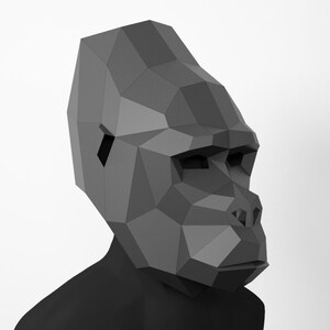 Gorilla Mask DIY, Low Poly Mask Gorilla, Paper Craft Mask Gorilla, Pdf ...