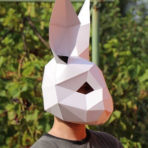 Rabbit Mask DIY, Low Poly Mask, Pdf Template 3D Mask, Paper Craft Pdf ...
