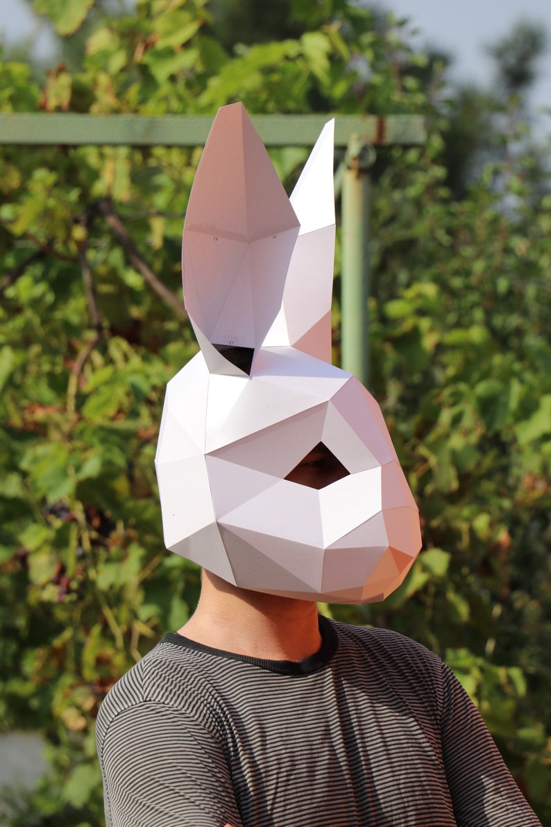 Rabbit Mask DIY Low Poly Mask Pdf Template 3D Mask Paper - Etsy