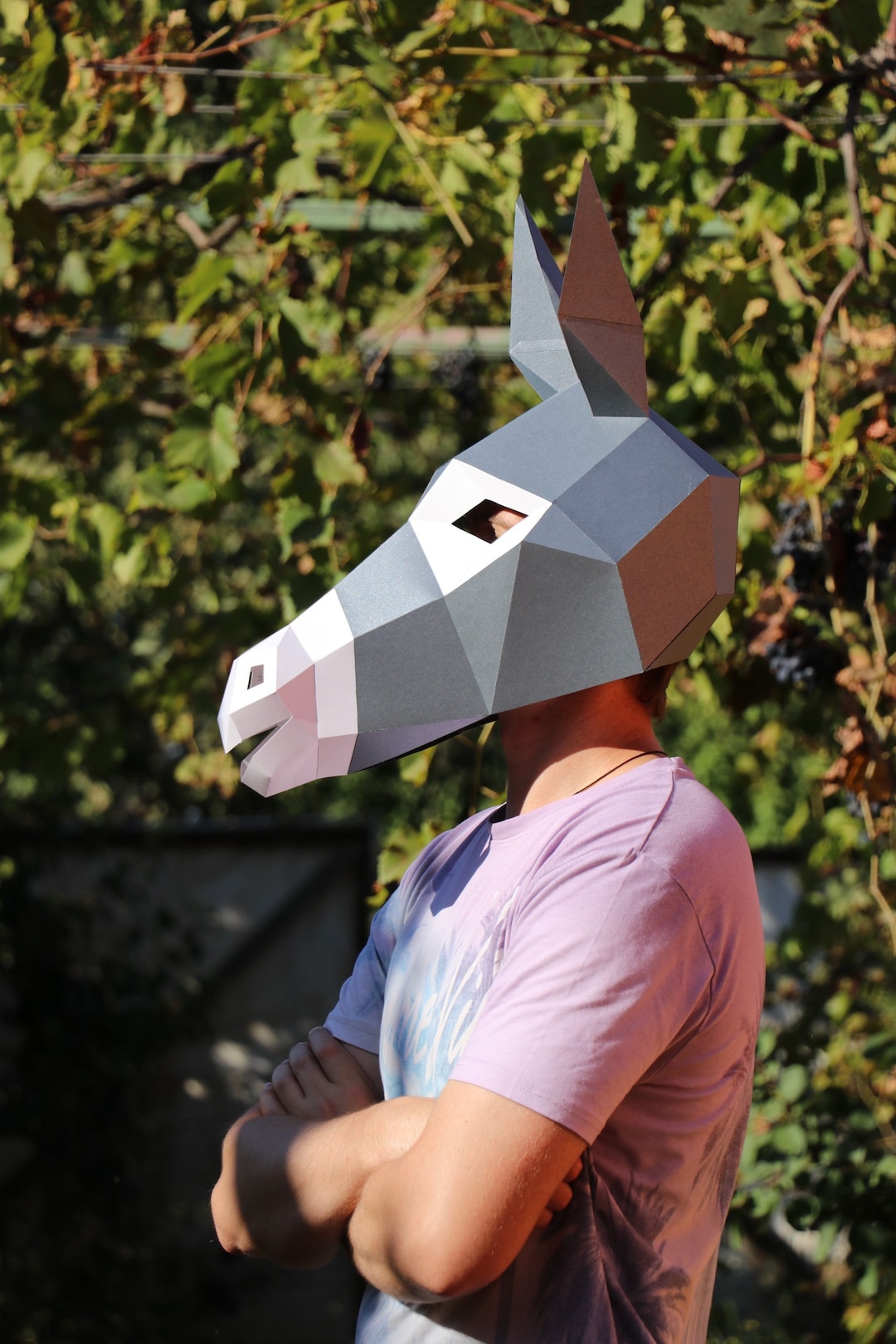 Donkey Mask DIY: Low Poly Paper Craft Template (PDF) - Etsy