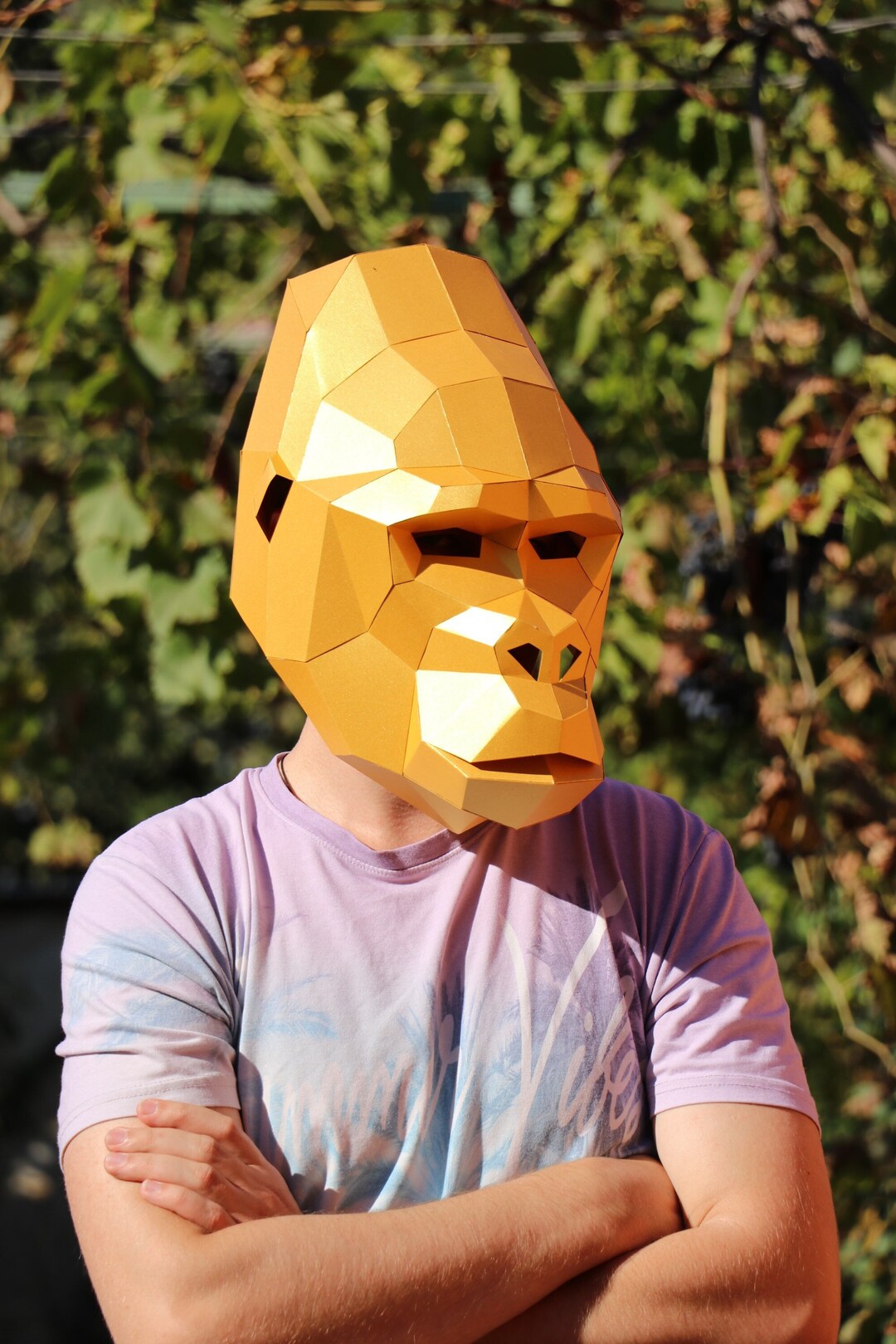 Gorilla Mask DIY, Low Poly Mask Gorilla, Paper Craft Mask Gorilla, Pdf ...