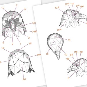 Eagle Mask PDF Template DIY Papercraft Polygonal Origami - Etsy