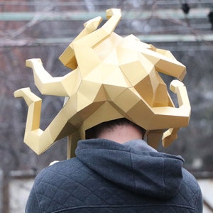 Medusa Gorgon Mask PDF Template, Medusa Gorgon Costume, Cosplay Paper ...