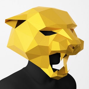 Panther Mask, Panther Costume, Polygonal, Origami, 3d Mask, Mask, Pdf ...