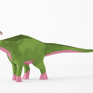 Diplodocus Dinosaur Model: Large Low Poly Paper Sculpture (PDF Template ...