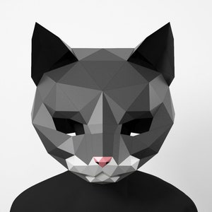 Cat Mask, PDF Template, Kid Mask, Cat Costume, Kitten Papercraft, Cat ...