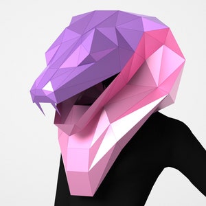 Female Snake Mask: Low Poly Papercraft Costume (PDF Template) - Etsy