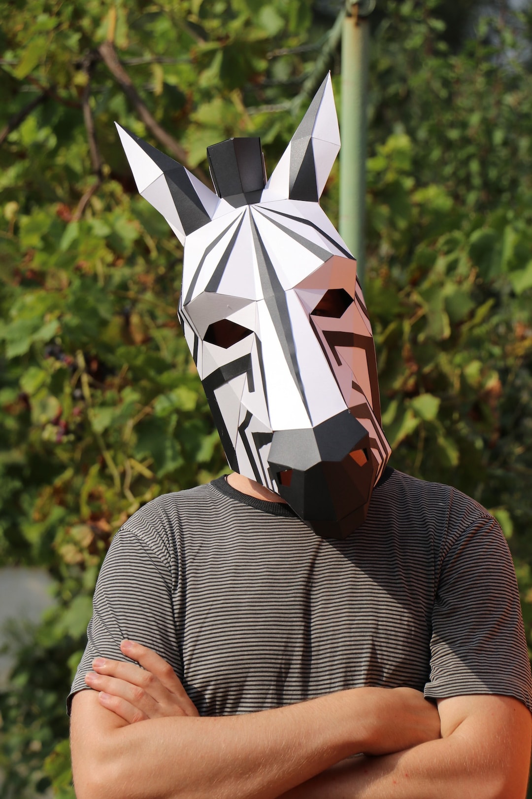 Low Poly Zebra Mask: DIY Papercraft Costume (PDF Template) - Etsy