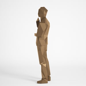 Geometric Man Sculpture Papercraft Template (PDF) - Etsy