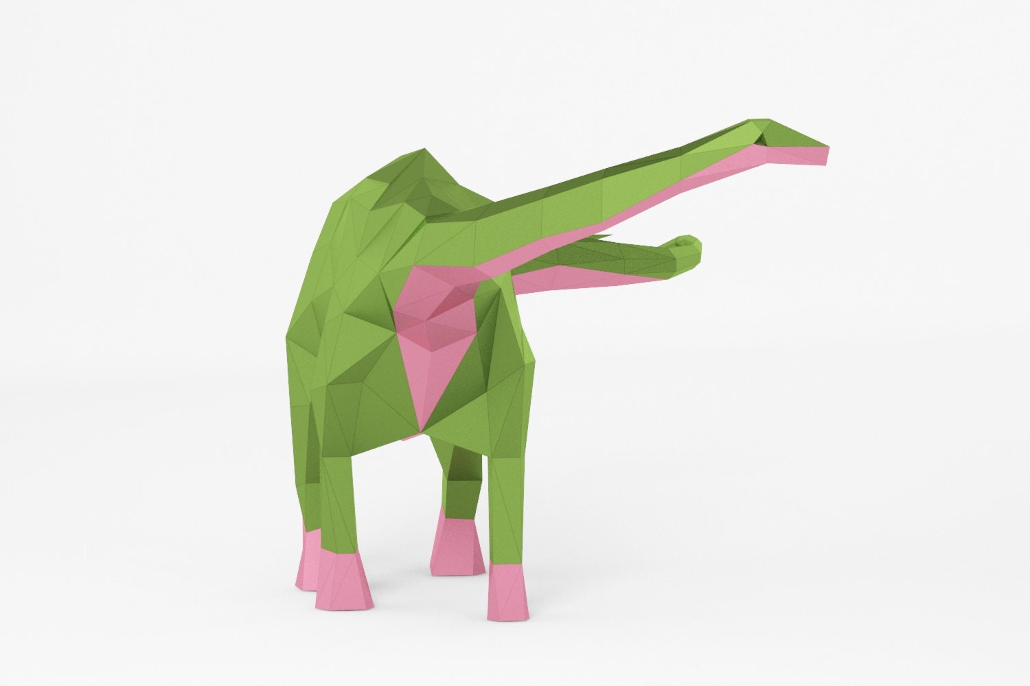 Diplodocus Dinosaur Model: Large Low Poly Paper Sculpture (PDF Template ...