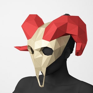 Ram Skull Mask Real Menacing Halloween Mask PDF Template Papercraft DIY ...