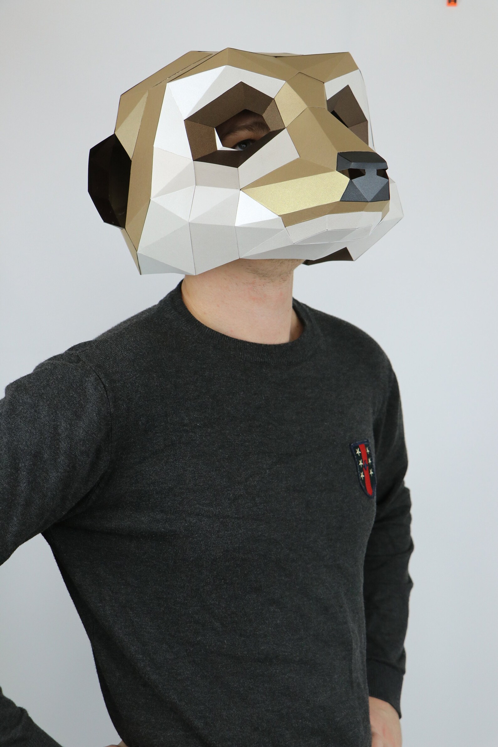 Meerkat Mask: Polygonal Papercraft 3D Mask Template (PDF) - Etsy