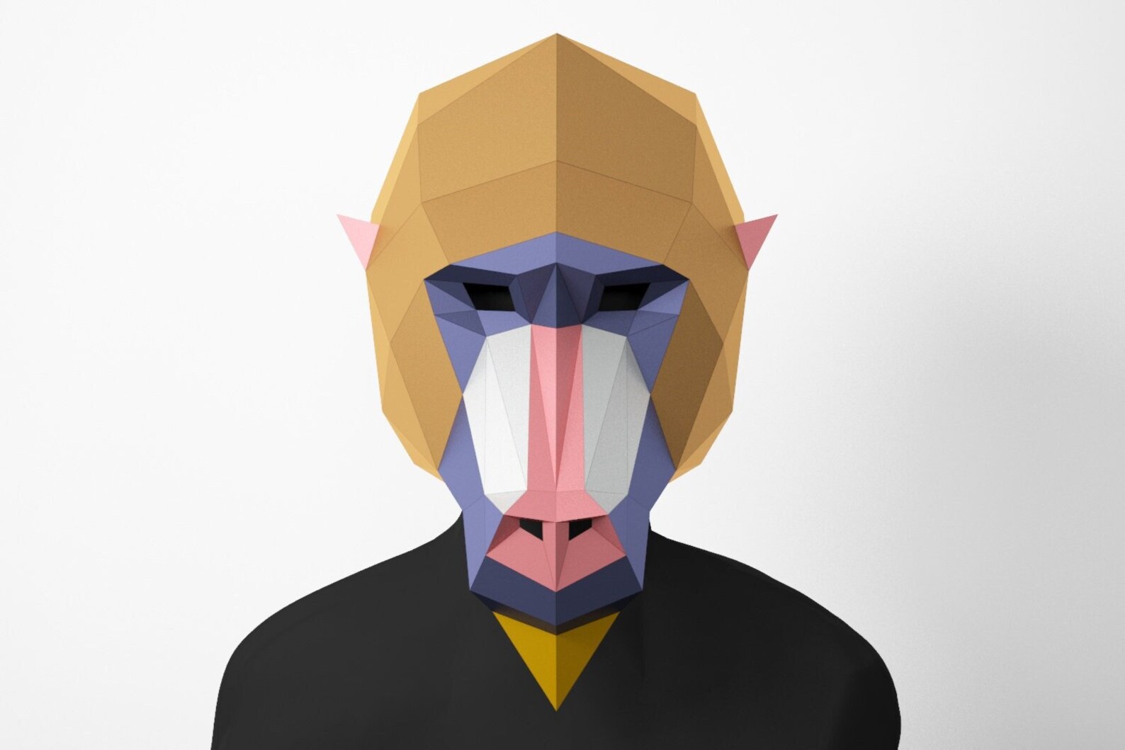 Baboon Mask DIY Low Poly Mask Paper Craft Mask Pdf Template - Etsy