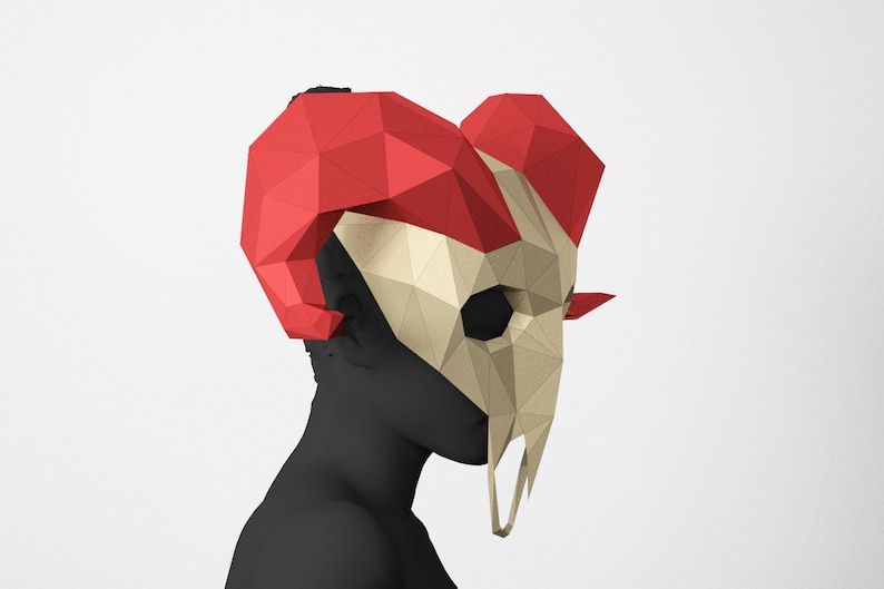 Ram Skull Mask Real Menacing Halloween Mask PDF Template - Etsy