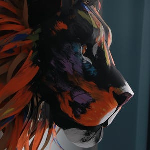 Lion Wall Head – Paper Craft Template for DIY Bold Wall Decor - Etsy
